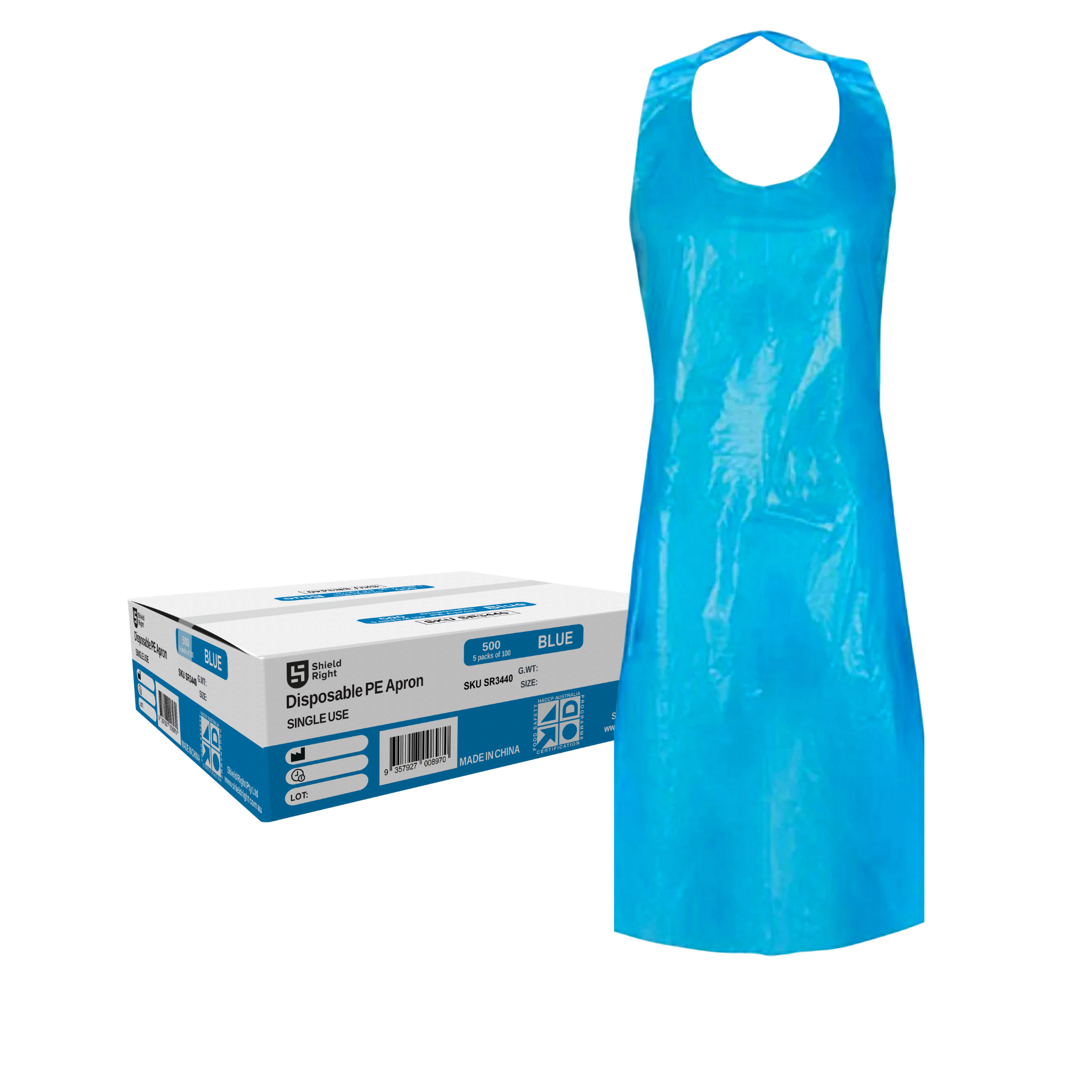 LDPE Disposable Aprons Blue — Shield Right