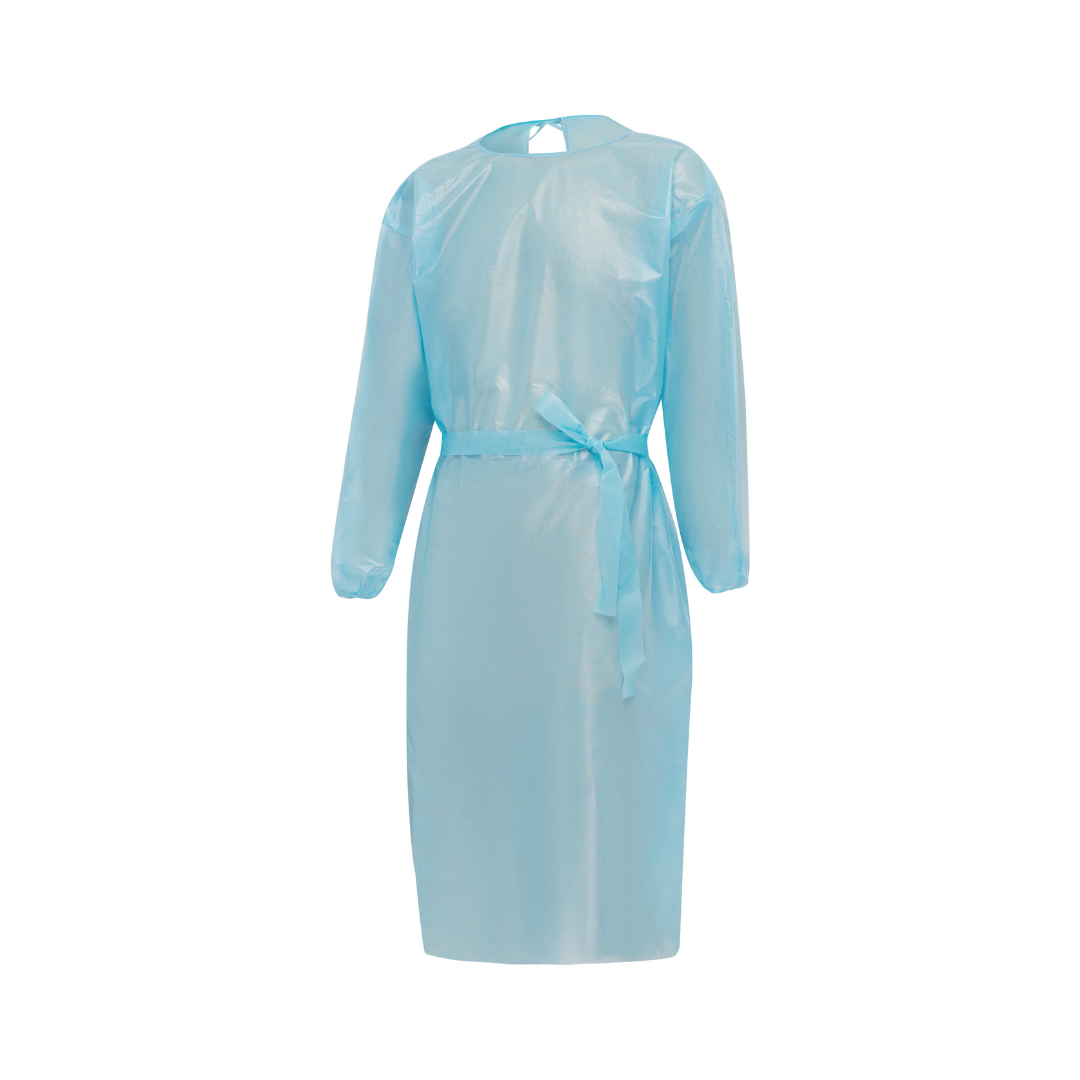 ISO Gown Level 1 Blue - Elastic Cuff, 25gsm — Shield Right