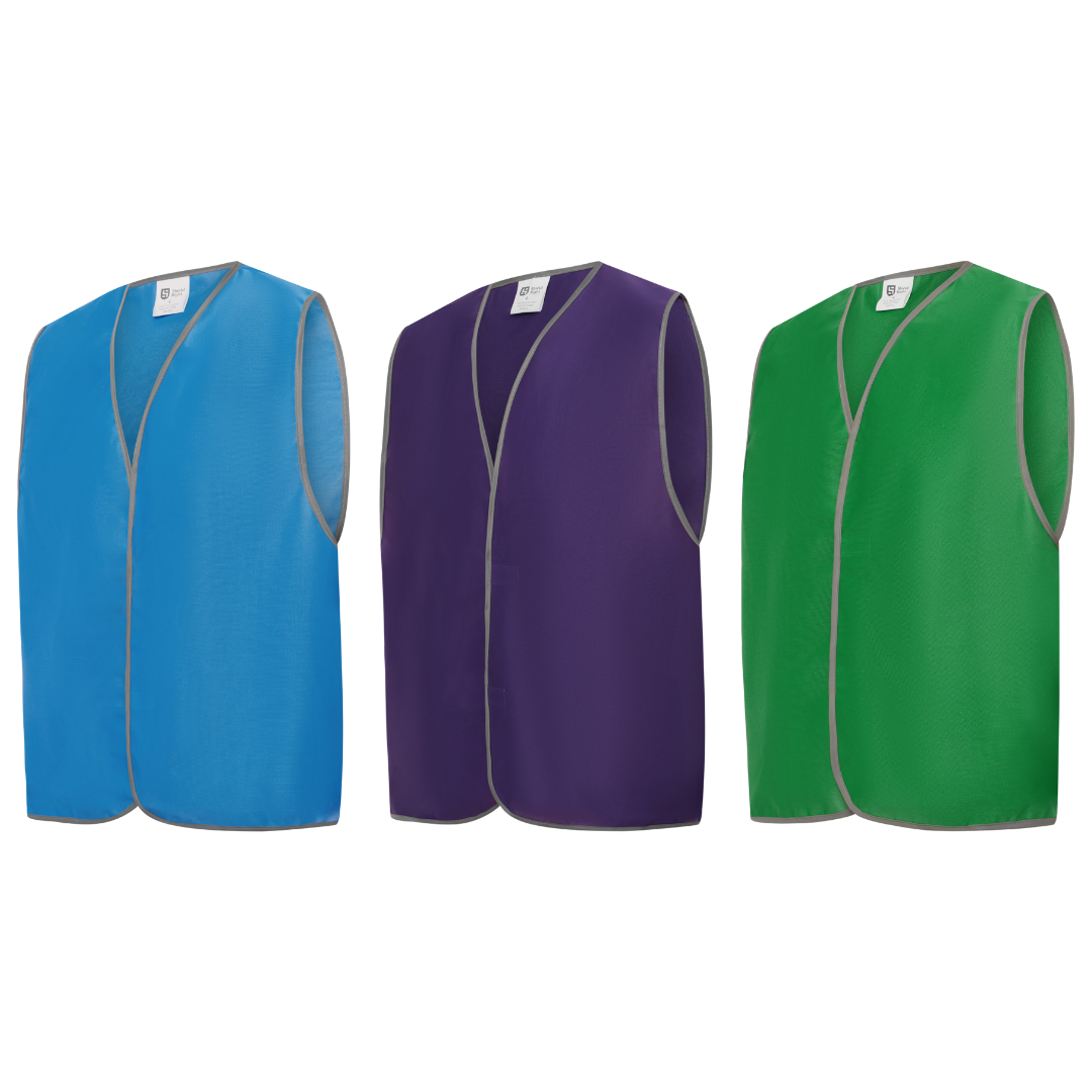Hi-Vis Tricot Safety Vests, — Shield Right